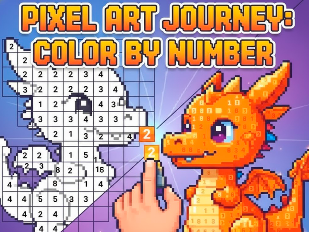 Draw picture by numbers Pixel Art 🕹️ 在 SGameS 線上遊玩